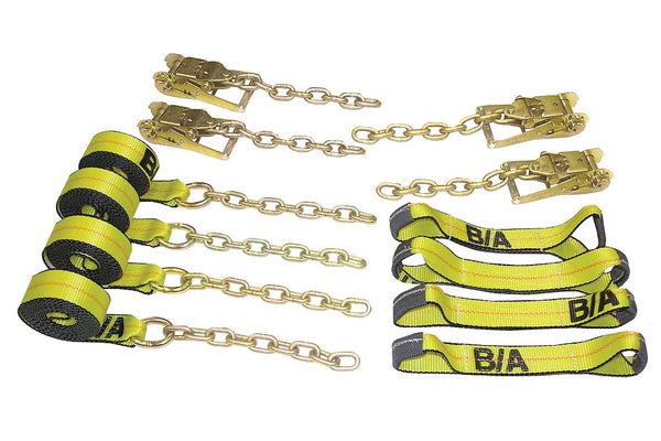 B/A Products 8-Point Tie Down System with Chains and Wide Handled Ratc ...
