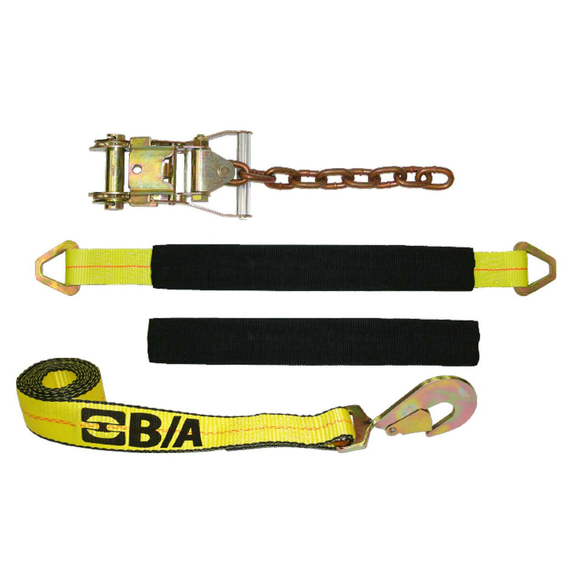 Soft 4-Point Tie-Down KIT W/36" Axle Straps, Chain Ratchets, 8' Twist ...