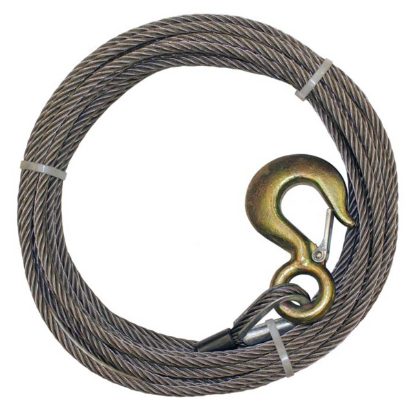 BA Products 3/8" x 75' Fiber Core Winch Cable W/ Swivel Hook – Stephens ...