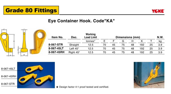 B/A Products Yoke Grade 80 Right 45-Degree Container Hook – Stephens ...