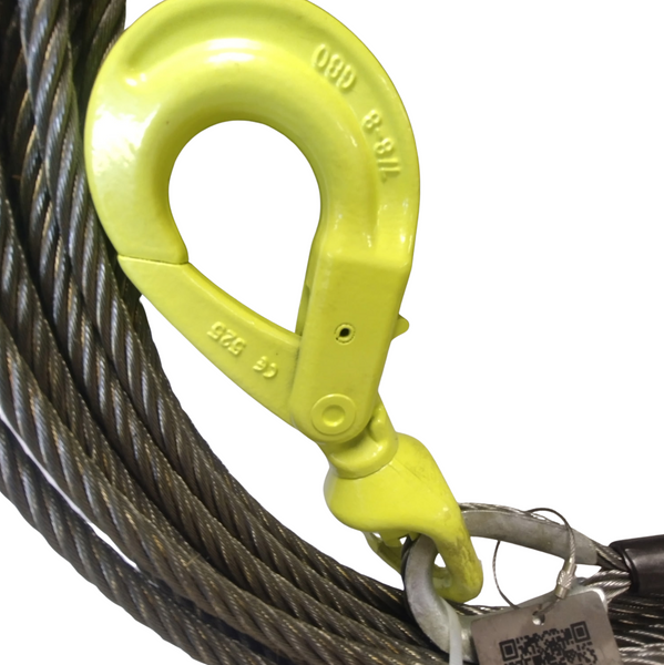 All Grips 3/8" x 50' Steel Core Self Locking Swivel Hook Winch Cable ...